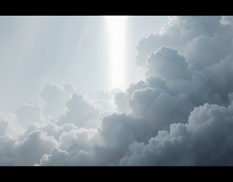 Fluffy Clouds with Light Beam in Sky Daytime Sky Stock Photo - Image of ...