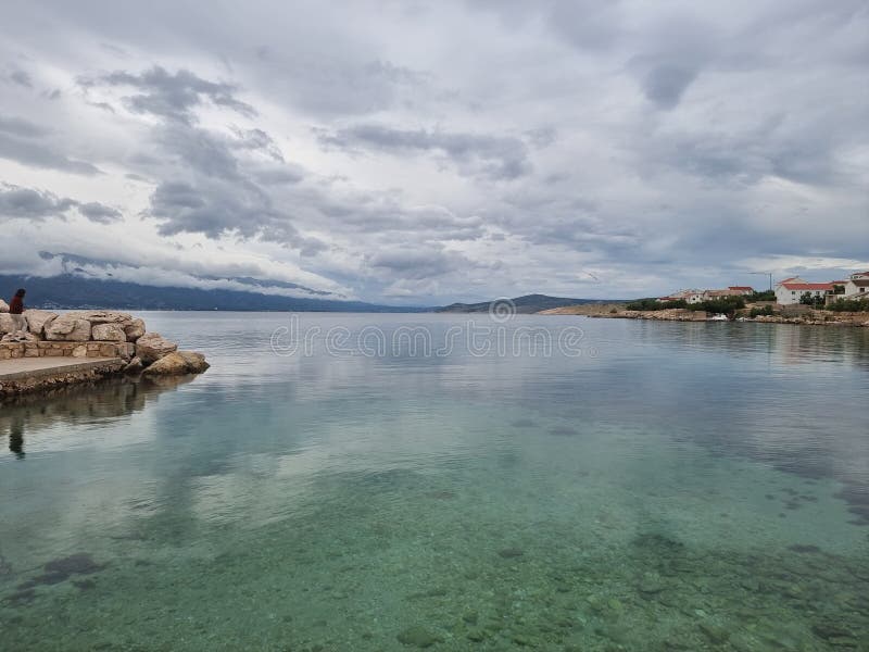 Fluffy Clouds Reflecting on the Sea Water Stock Image - Image of clouds ...