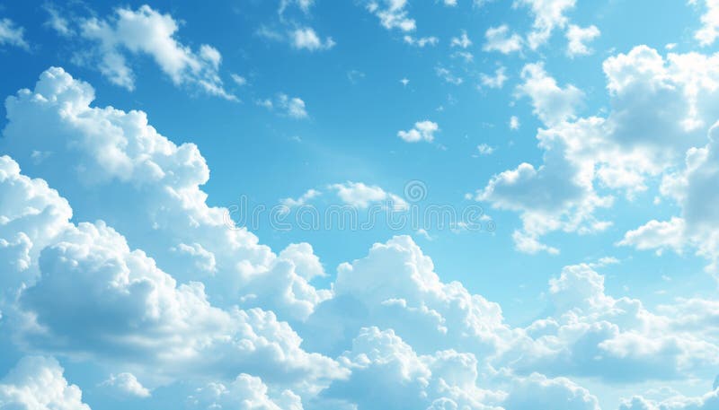 Fluffy Clouds Seamless Background, Repeating Sky Design Stock ...