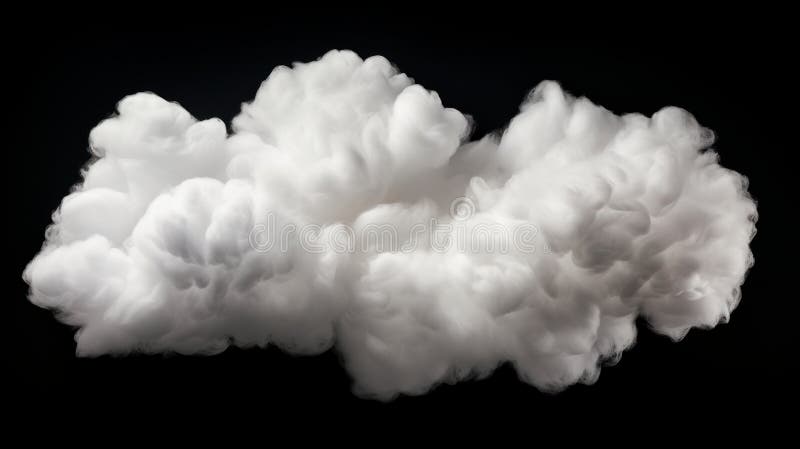 Fluffy Clouds Shape on Black Background Generative AI Stock ...