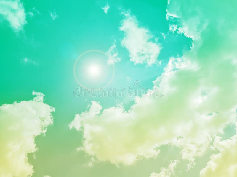 Fluffy Clouds and Sky with Gradient Colors Stock Image - Image of ...