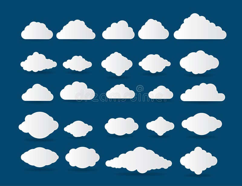 Fluffy clouds vector set stock vector. Illustration of sign - 61930083