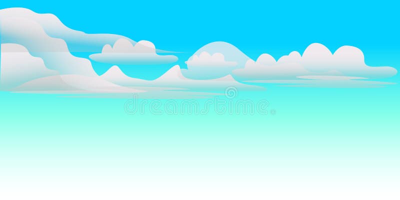Fluffy Cloudy Sky Design Clipart Stock Vector - Illustration of ...