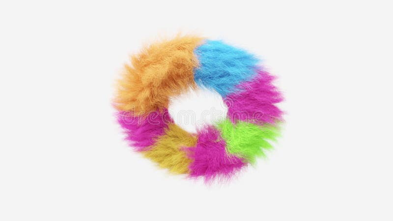 Fluffy Colored Ring on a White Background. Stock Video - Video of ...