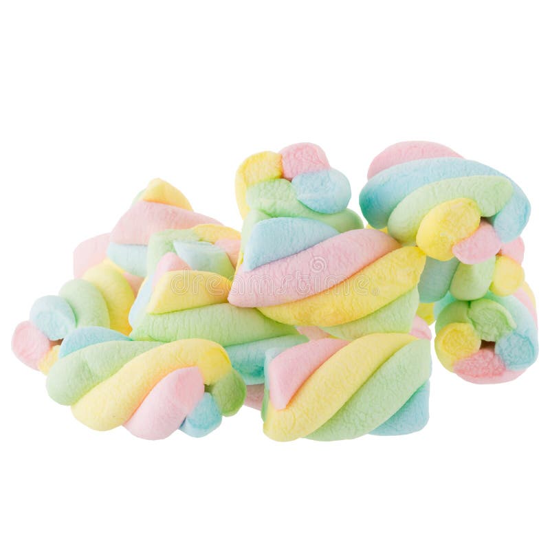 Fluffy Colorful Marshmallow Isolated on White Background Stock Photo ...