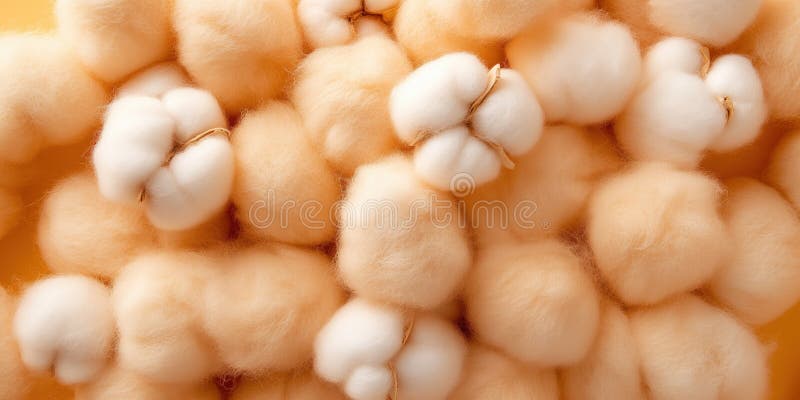 Fluffy Cotton Balls in Soft, Warm Color Palette Stock Illustration ...