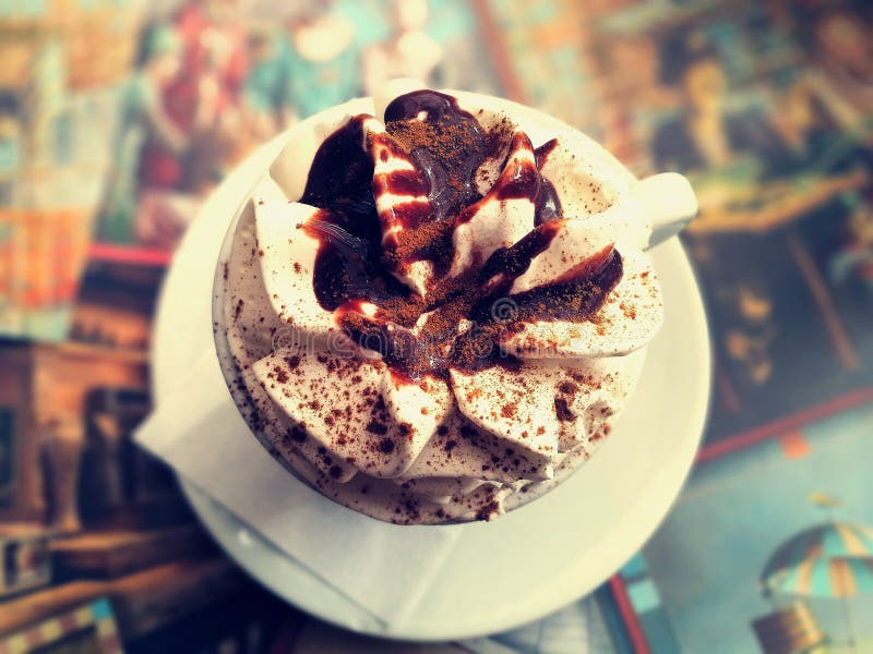 Fluffy cream coffee stock photo. Image of dessert, coffe - 100730800