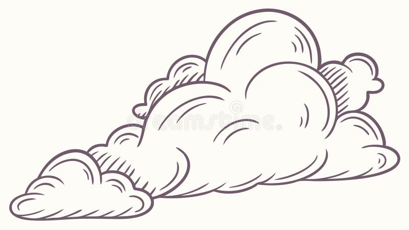 Fluffy Cumulus Cloud Art. Sky Weather Element Vector Design, Vector ...