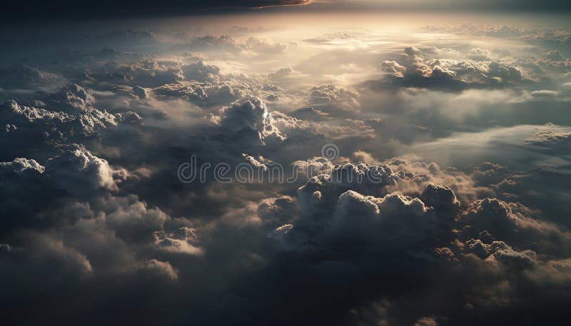 Fluffy Cumulus Clouds Float High in the Sky Generated by AI Stock ...