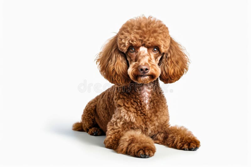 Fluffy Curly Haired Dog with Sad Expression on Its Face. Generative AI ...