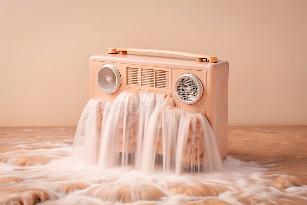 Fluffy 3D Image of Waterfall on the Radio Stock Image - Image of ...