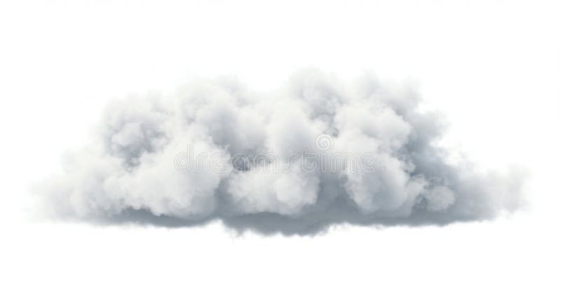 Fluffy, Dense Cloud with a Soft, Rounded Appearance Against a White ...