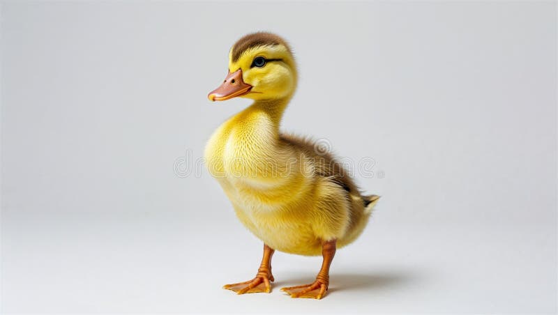 Full-body Duckling Standing on Both Legs with Soft Yellow Down ...