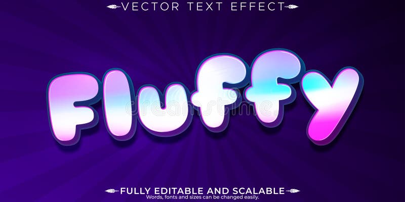 Fluffy Editable Text Effect, Editable Cartoon and Cute Text Style Stock ...