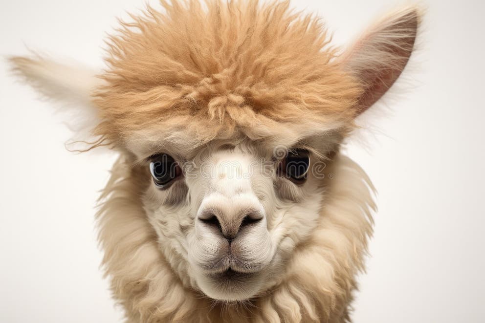 Fluffy and Endearing Alpaca with Expressive Eyes Stock Illustration ...