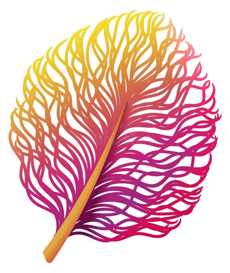 Fluffy Feather. Colorful Decorative Bird Plume Symbol Stock Vector ...