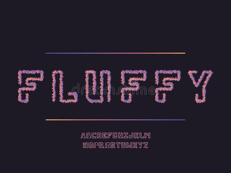 Fluffy Font. Vector Alphabet Stock Vector - Illustration of design ...