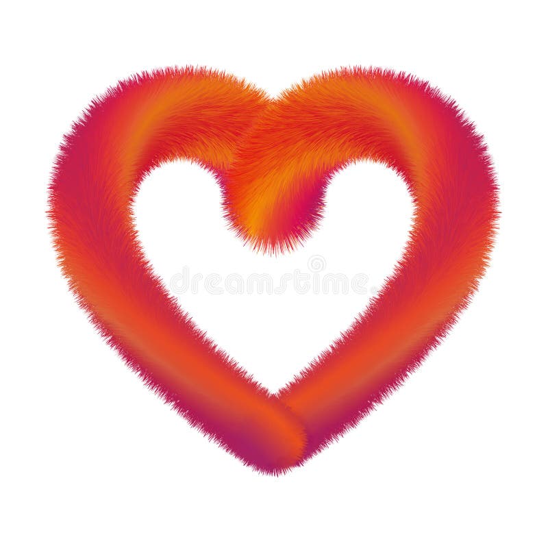 Fluffy Heart on White Background Stock Image - Image of celebration ...