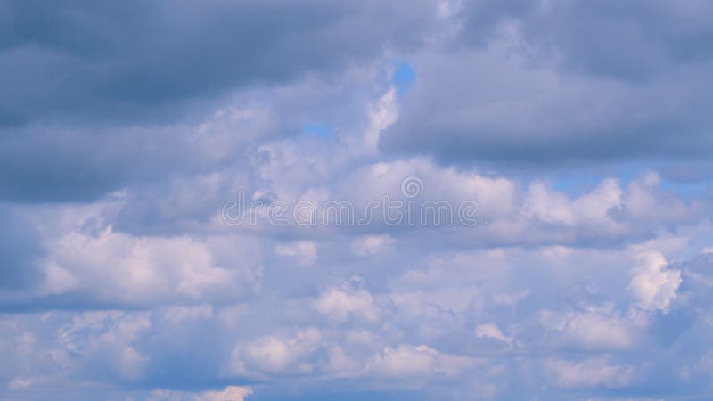 Fluffy Layered Clouds Sky Atmosphere. Puffy Fluffy White Clouds. Formation Cloud Sky Scape. Time ...