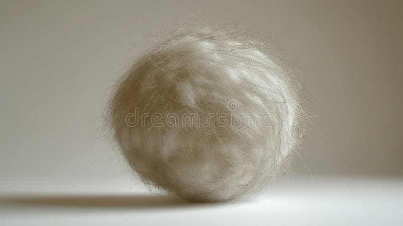 Fluffy, Light Beige Sphere of Simulated Fur Stock Illustration ...