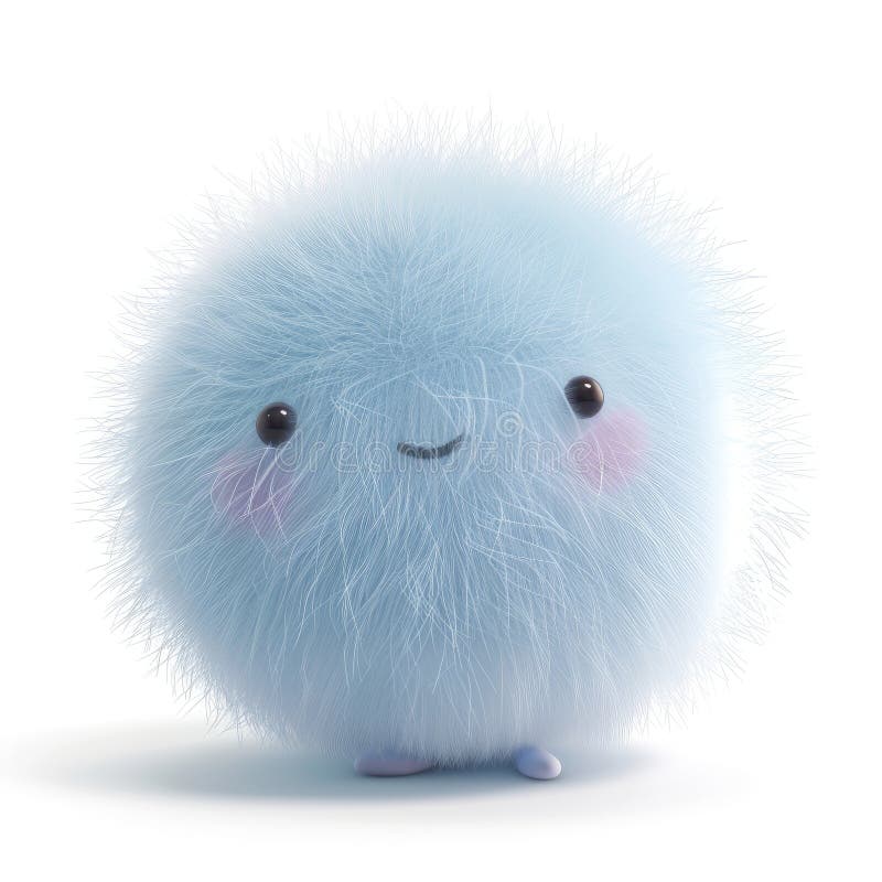 Adorable Fluffy Blue Monster Cartoon Character Stock Illustration ...