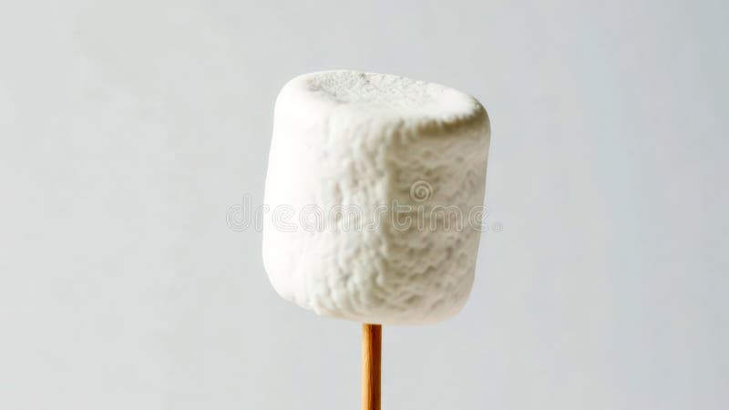 Fluffy Marshmallow on Stick Against Neutral Background Stock ...
