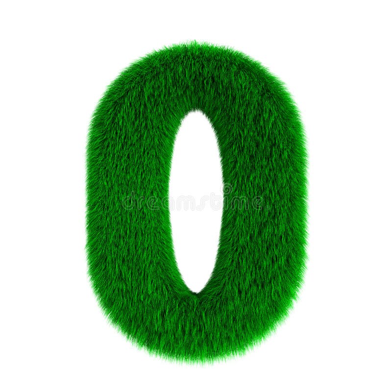 Fluffy Number Zero on White Background. Isolated 3D Illustration Stock ...