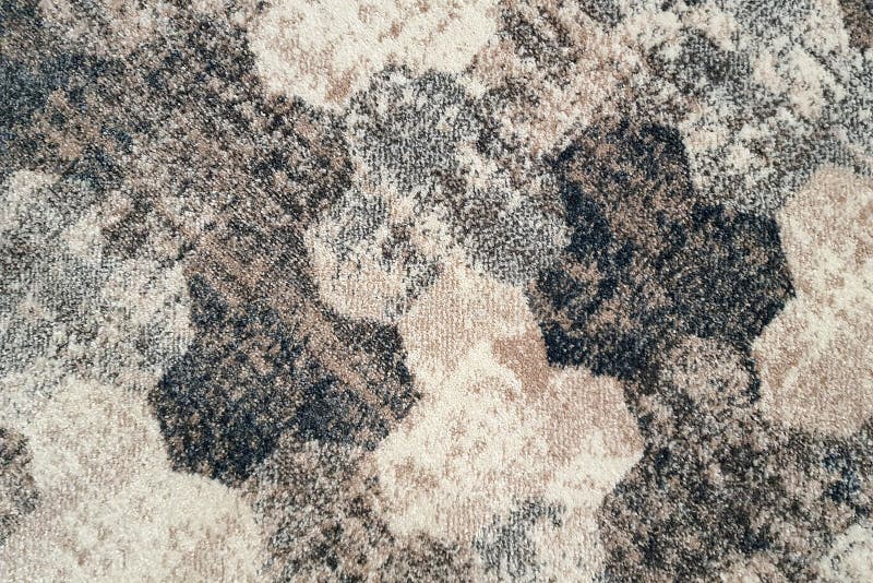 Fluffy Old Carpet with Geometric Black White Pattern Background Texture ...