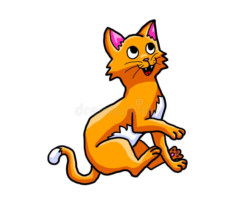 Fluffy Orange Cat Meow stock illustration. Illustration of creative ...