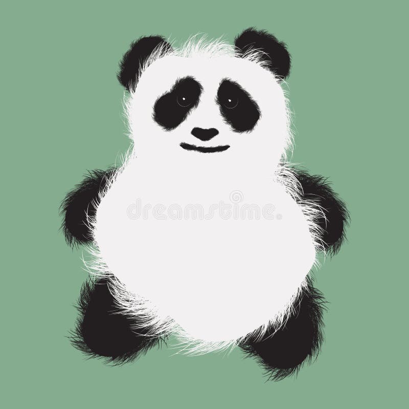 Fluffy panda stock illustration. Illustration of hand - 91403097