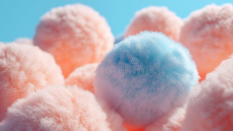 Fluffy, Pastel-colored Balls of Fur, in Soft Stock Photo - Image of ...
