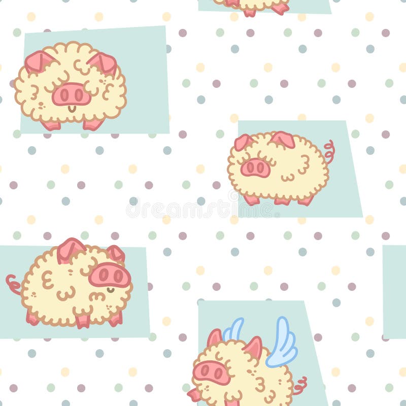 Fluffy Pigs. Fantasy Cute Character Stock Vector - Illustration of ...