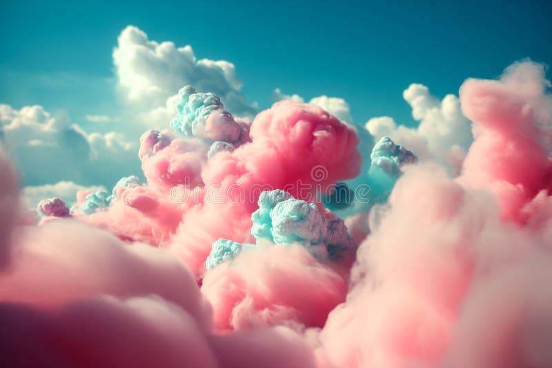 Cotton candy in the sky stock illustration. Illustration of light ...
