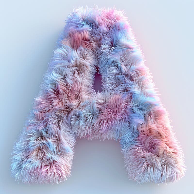 Fluffy Pink and Blue Letter a Stock Illustration - Illustration of ...