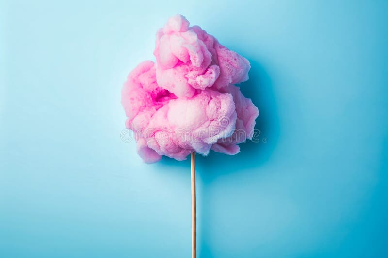A Fluffy Pink Cotton Candy Cloud Against a Vibrant Blue Sky Stock Photo ...