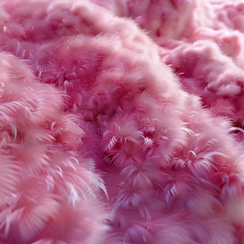 A Fluffy, Pink Fur Pattern, Soft and Textured, Rendered in a Hyper ...