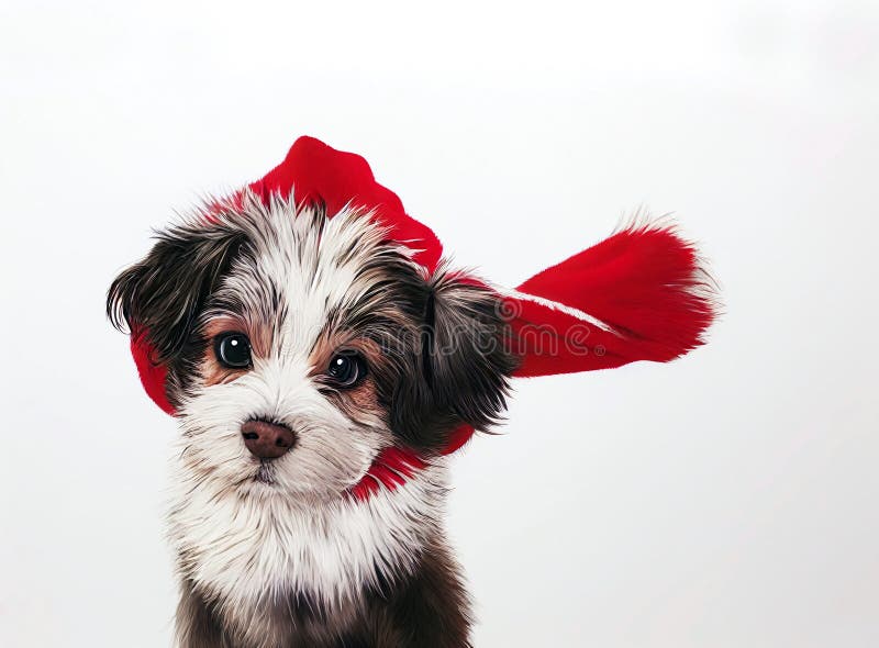 Fluffy Pup in Red Scarf stock photo. Image of furry - 255933628