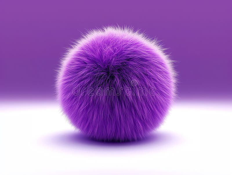 Fluffy Purple Ball, AI Generated Stock Illustration - Illustration of ...