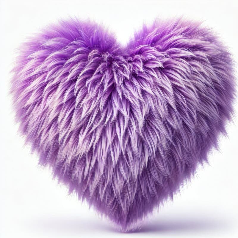 Fluffy Purple Heart Concept for Valentine S Day Design Stock ...