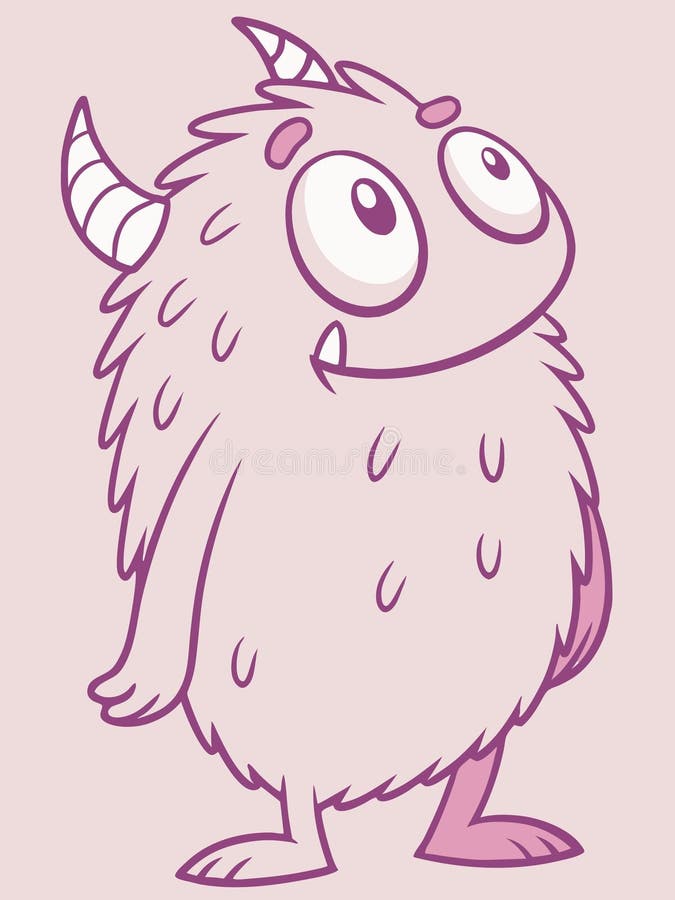 Fluffy Purple Monster, Friendly Creature Character, Vector Design ...