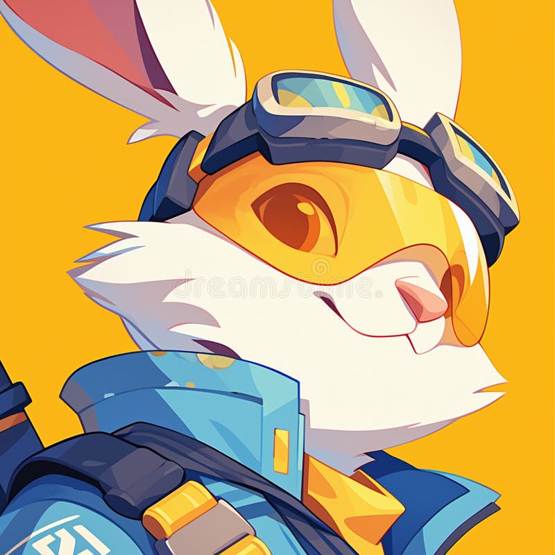 A Fluffy Rabbit Software Engineer Cartoon Style Stock Vector ...