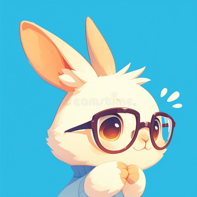 A Fluffy Rabbit Software Engineer Cartoon Style Stock Vector ...