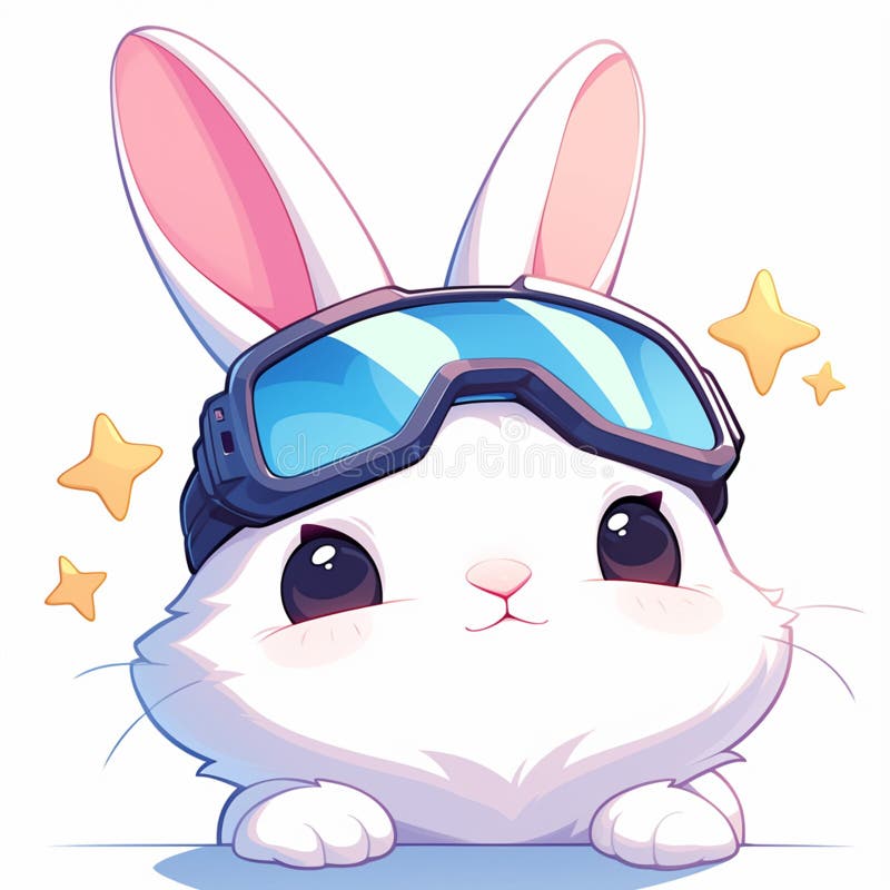 A Fluffy Rabbit Software Engineer Cartoon Style Stock Vector ...