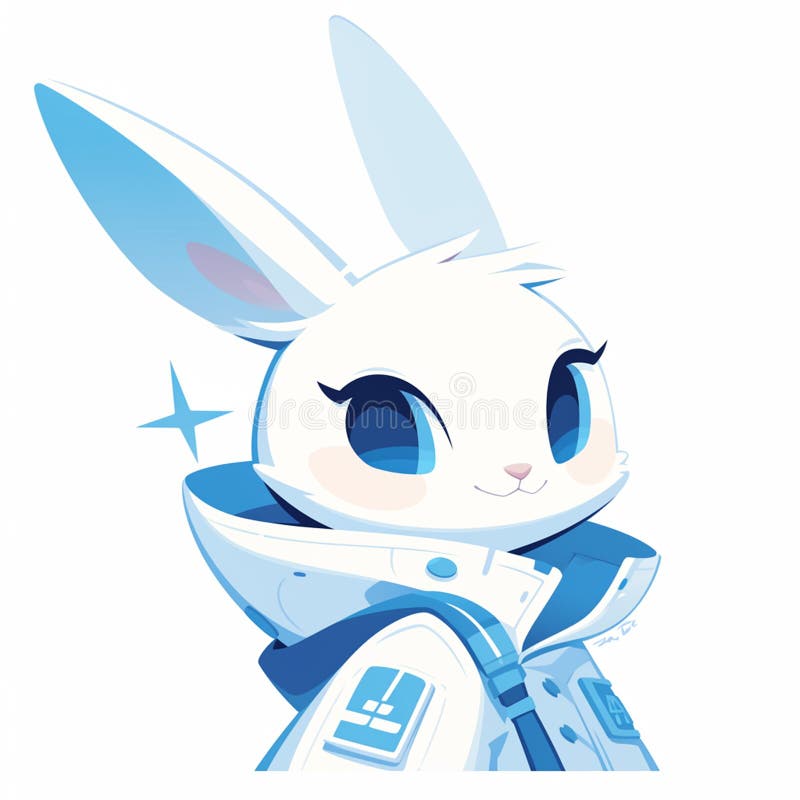 A Fluffy Rabbit Software Engineer Cartoon Style Stock Vector ...