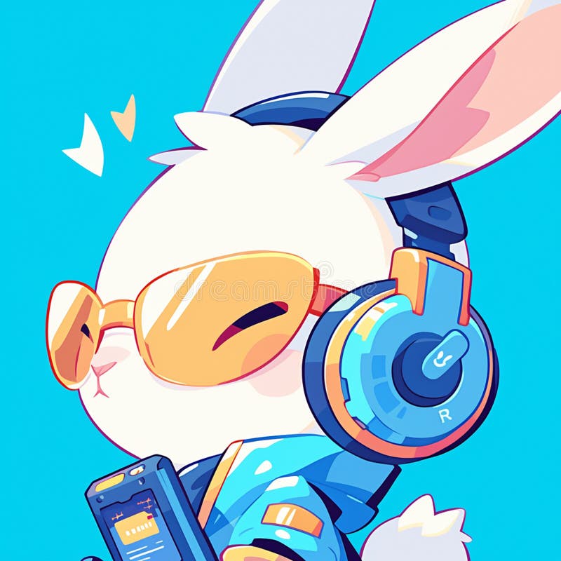 A Fluffy Rabbit Software Engineer Cartoon Style Stock Vector ...