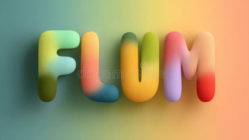 Fluffy Rainbow Letters 3D Render Stock Illustration - Illustration of ...