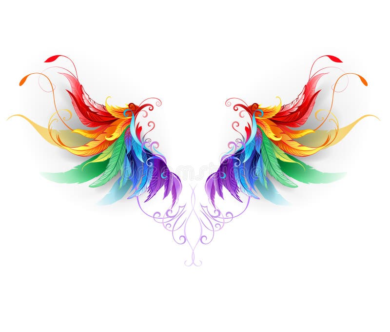 Infinity Symbol with Rainbow Feather Stock Vector - Illustration of ...