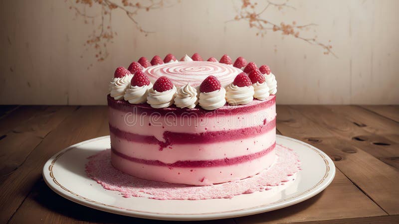Fluffy Raspberry Cake for National Raspberry Cake Day.AI Generated ...