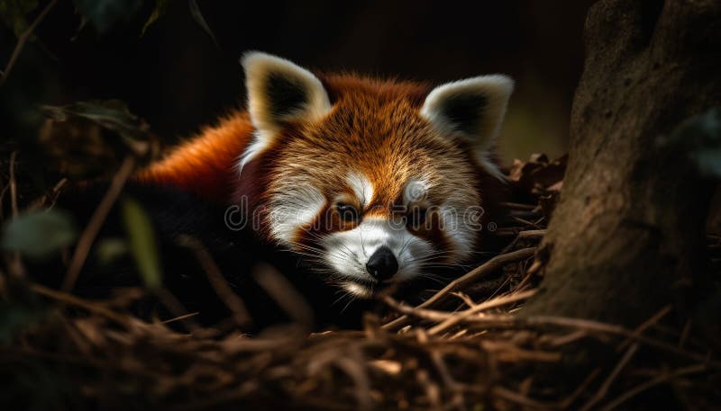 Fluffy Red Fox Looking at Camera Outdoors Generated by AI Stock ...