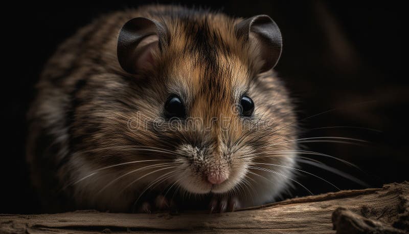 Fluffy Rodent Sitting in Grass, Looking Shy Generated by AI Stock Photo ...